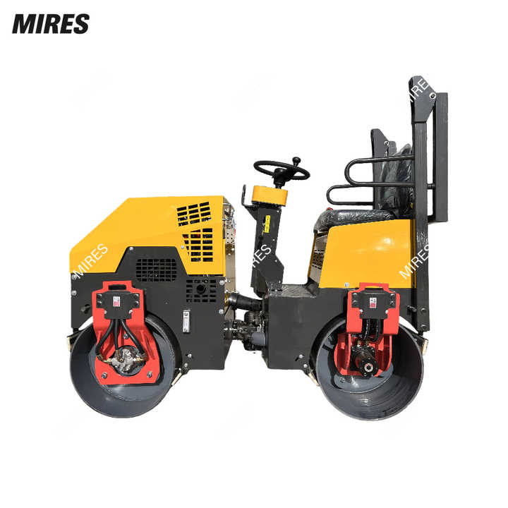 Compact Ride-On Vibratory Road Roller Double Drum Mini Hydraulic ...