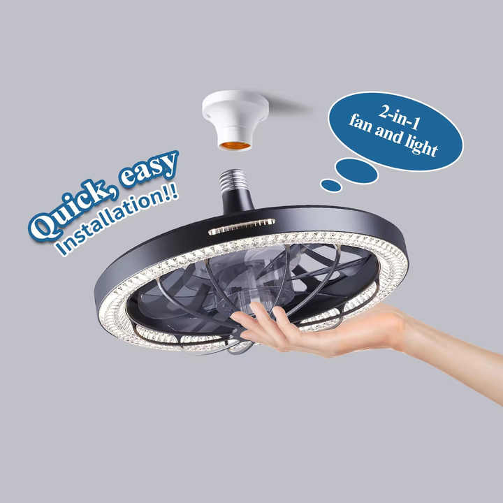 Ceiling LED Fan Light with Intelligent Dimming & Remote Control