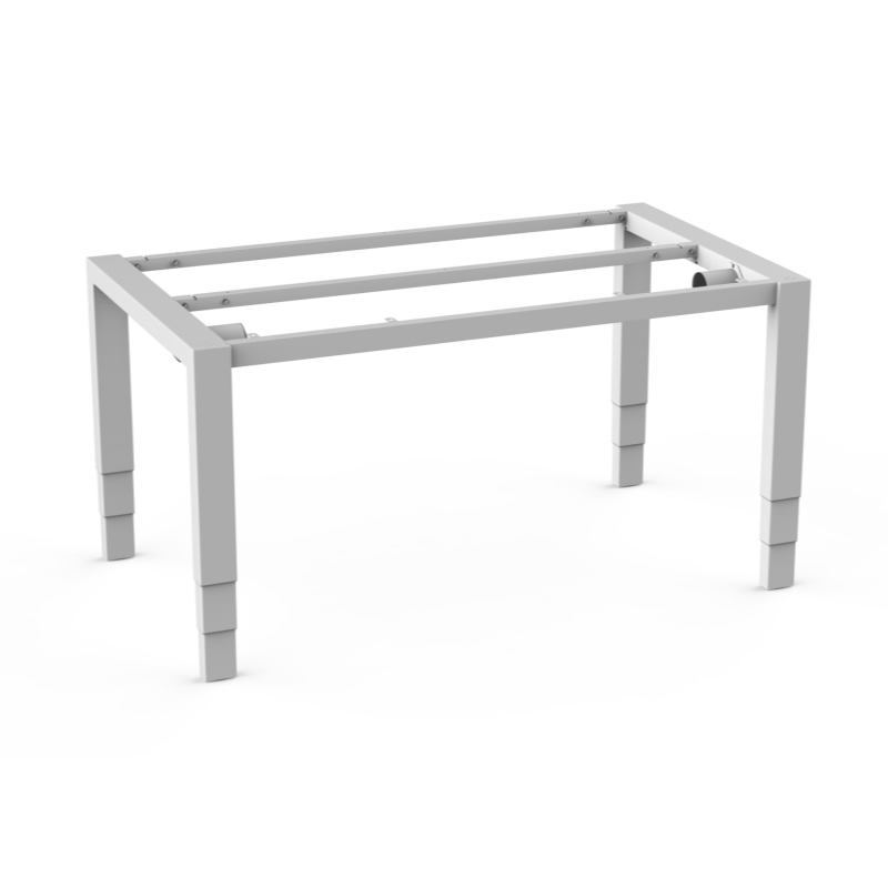 ZGO Modern Electric 3-Stage Height Adjustable L-Shape Stand Desk Wood ...