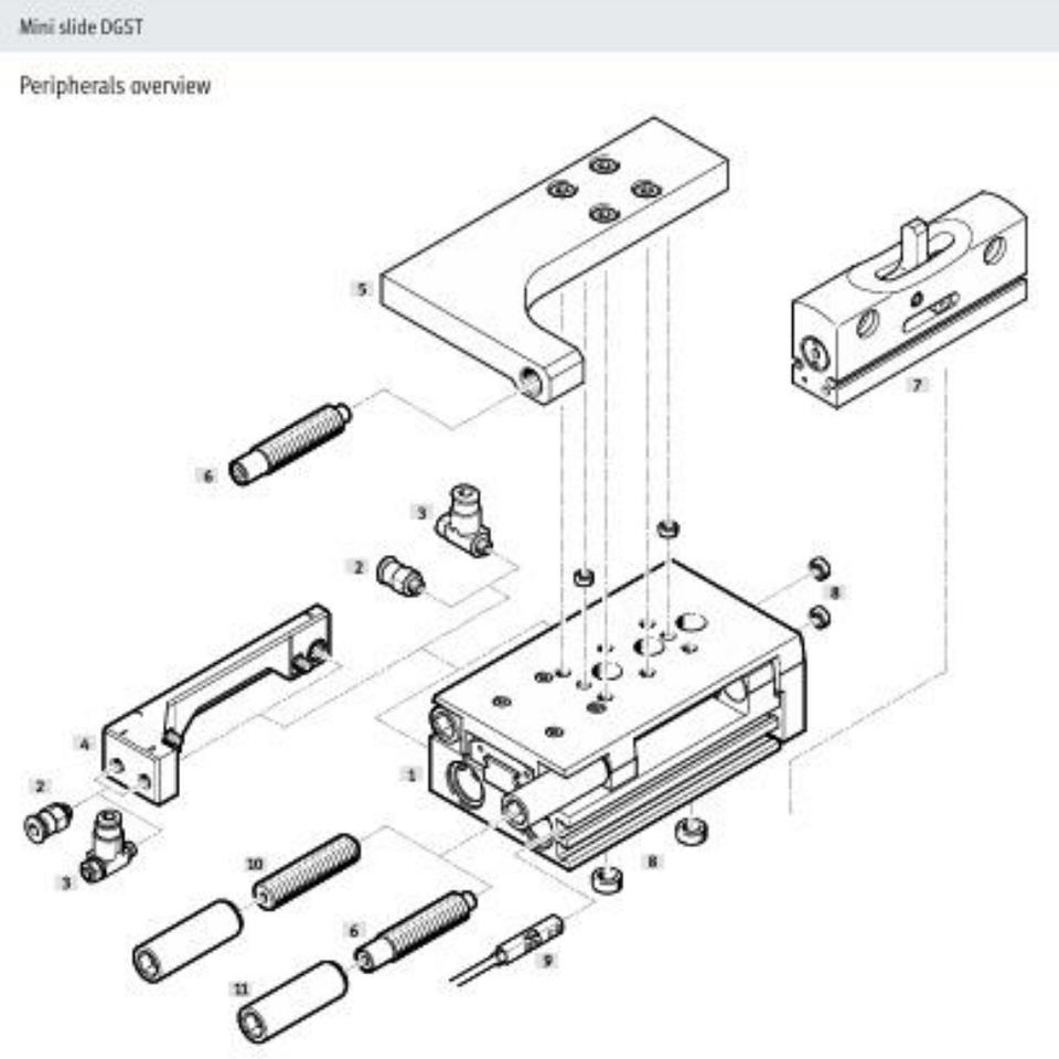 FESTO Original Mini slide DGST-16-20-PA 8085131 stroke guided cylinder ...