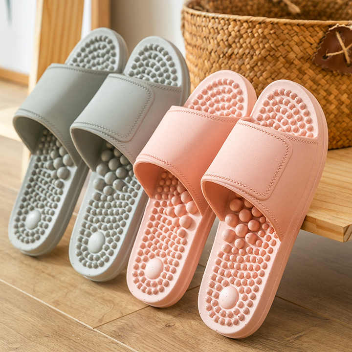 PVC Foot Massage Slipper Shoes Tension Relief Bathroom Home Indoor Slippers Acupuncture Reflexology Tools Massage Slippers