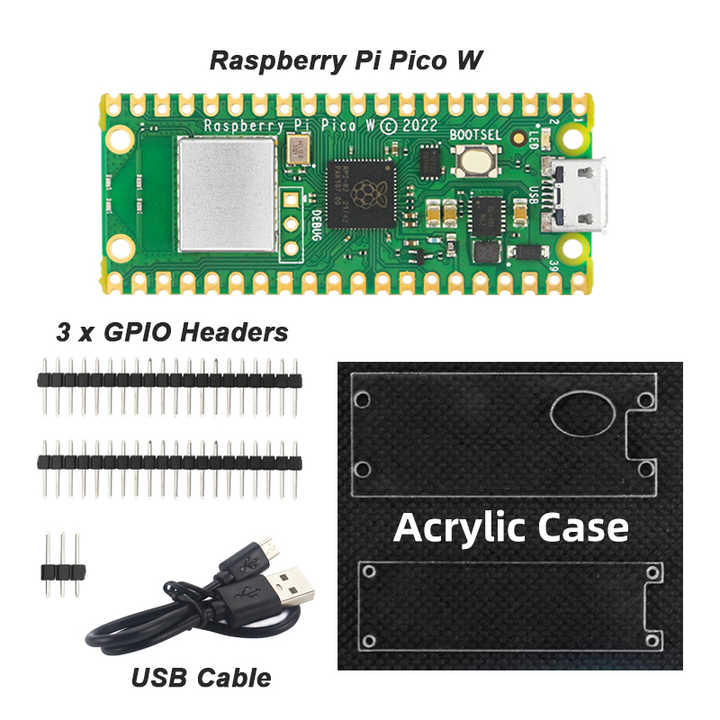 New Raspberry Pi Pico W With Wireless WiFi RP2040 Microcontroller Development Board Optional ...
