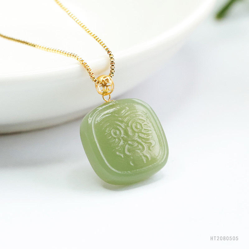 2026 18k Gold Inlaid Ximang Hotian Jade Pendant Zachilam Necklace ...