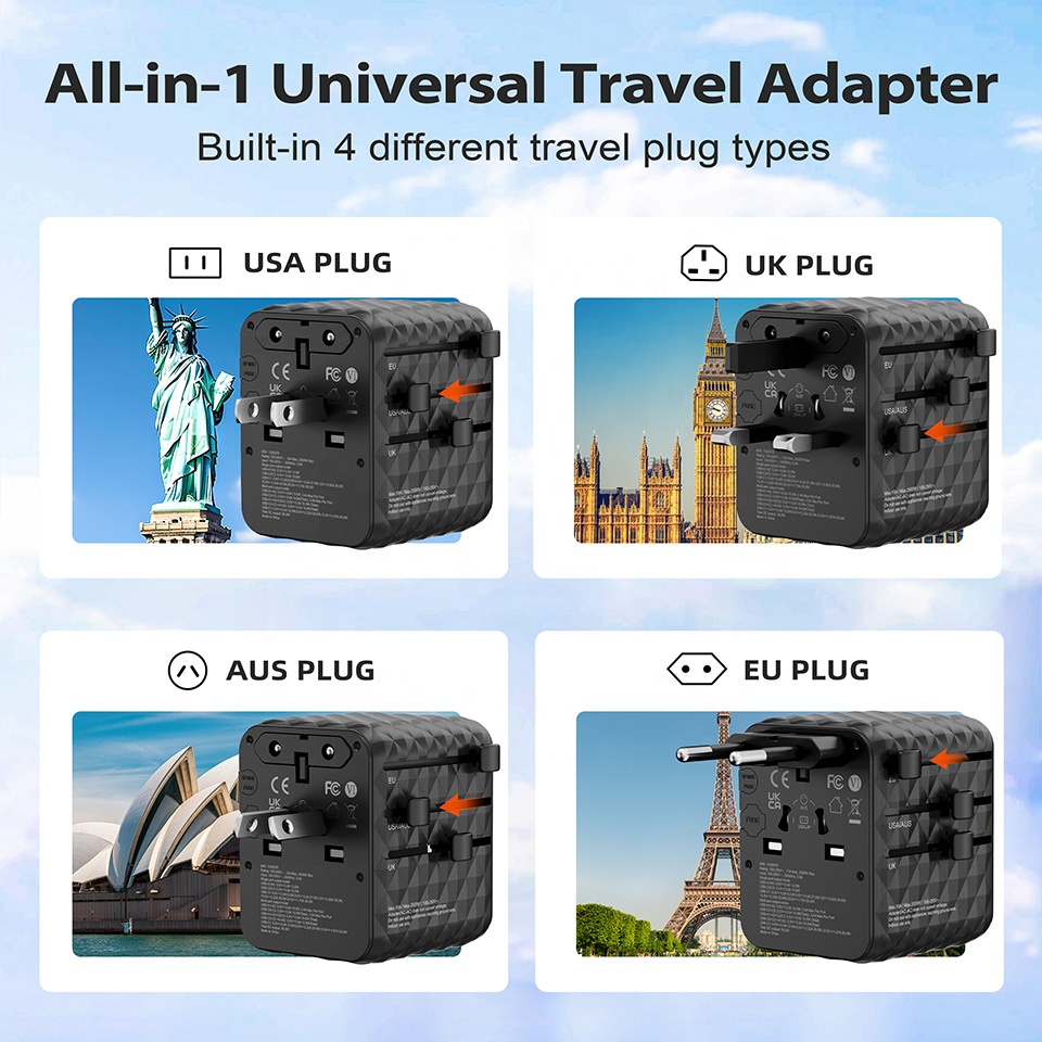 Universal Plug Adapter - Multi USB Travel Charger