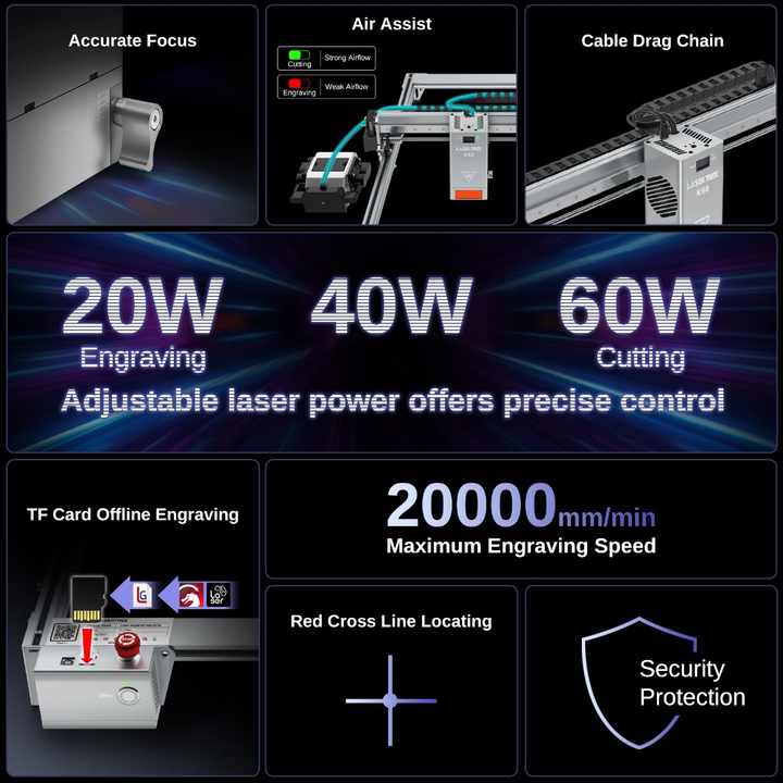 LASER TREE K1 MAX 60W - Precision CNC Laser Engraver