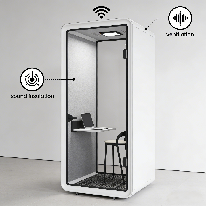 Office Soundproof Aluminum Phone Booth Modular Silence Isolation Pod ...