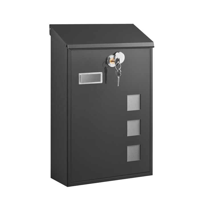 SONGMICS OEM Outdoor Steel Post Box Wall Mounted Secure Letter Box ...