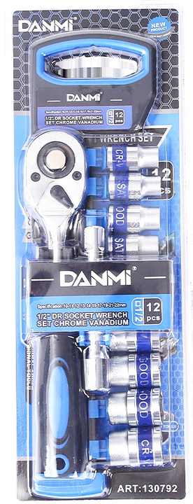 DANMI Wholesale 12pcs 1/2 Inch Ratchet Socket Wrench Set, Drive Socket ...