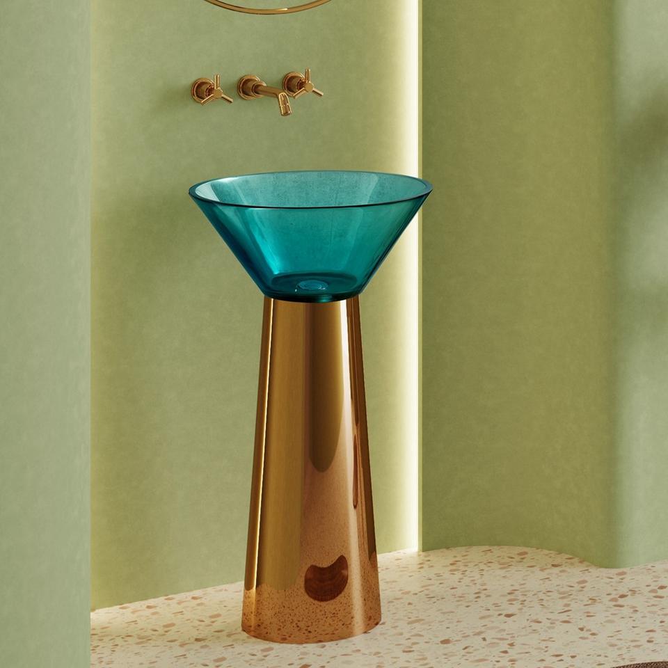 HONGDEC Artificial Resin Stone Wash Basins Hourglass-shaped Crystal ...