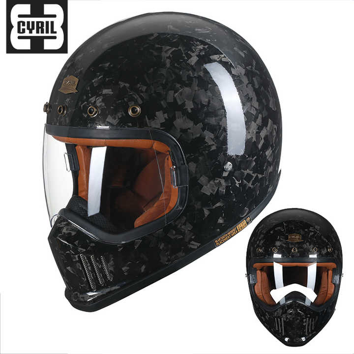 Vintage Cafe Racer Full Face Helmet - Retro & DOT ECE Approved