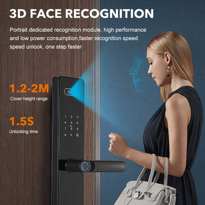 Full Automatic Smart Lock WiFi Wireless Fingerprint Password IC Card TUYA App Digital Door Lock ...