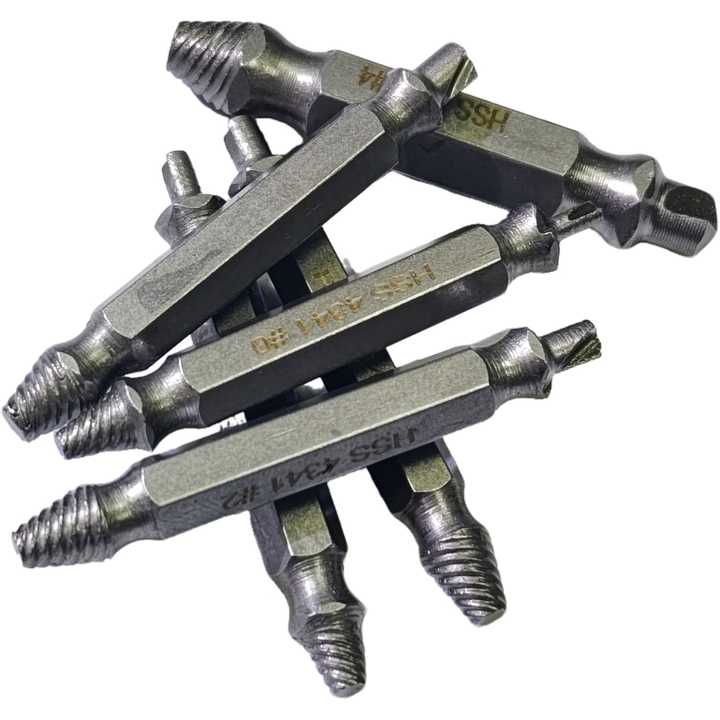 6Pieces Screw Extractor Double-headed High-speed Sliding Tooth Broken ...