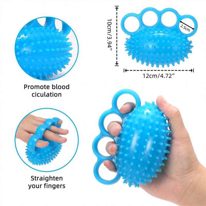 Silicone Hand Exercise Ball Finger Therapy Grip Strengthening Flexibility Improvement Stress ...