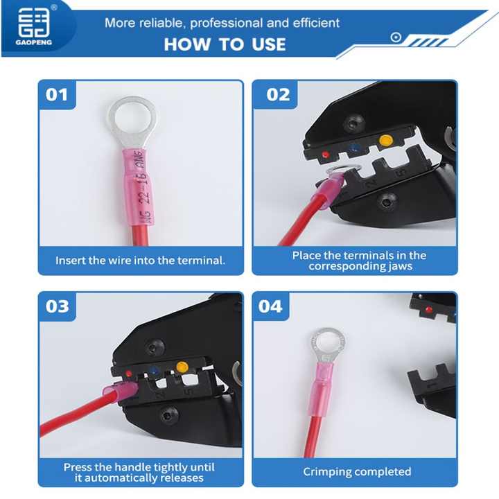 Heat Shrink Insulated Connectors Tool Electrical Press Cable Pliers PVC ...