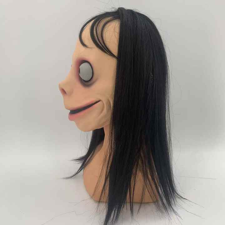 Scary Halloween MOMO Mask with Wig for Women - Eco-friendly Latex - OEM