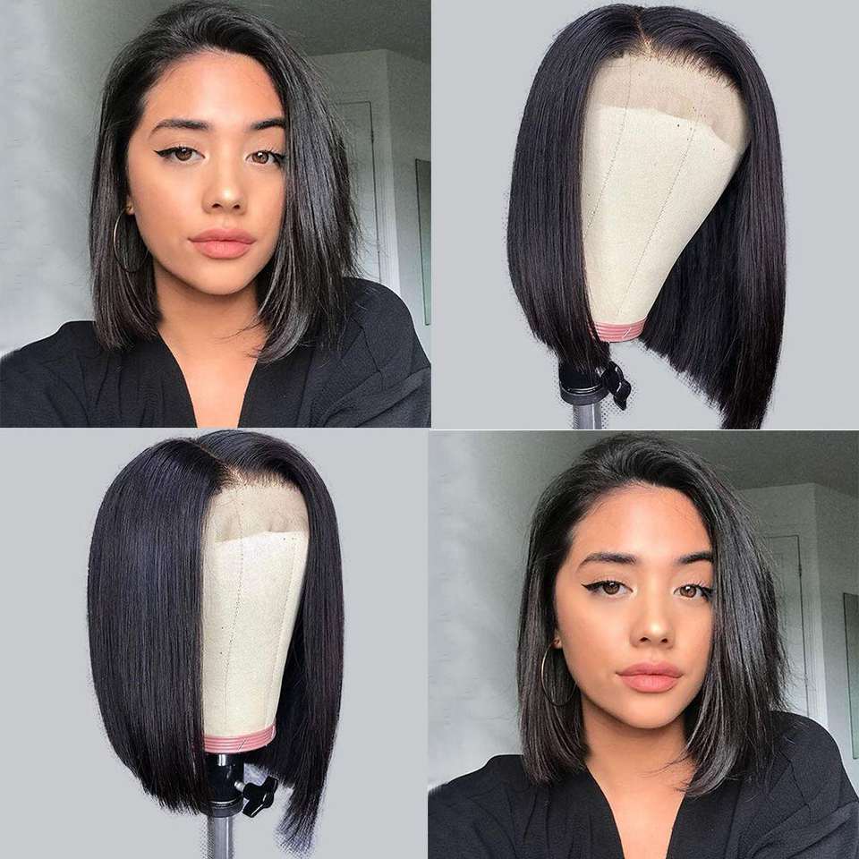 Zsf Hair Closure Bob Wigs 4*4 Transparent Lace Closure Wig Glueless ...