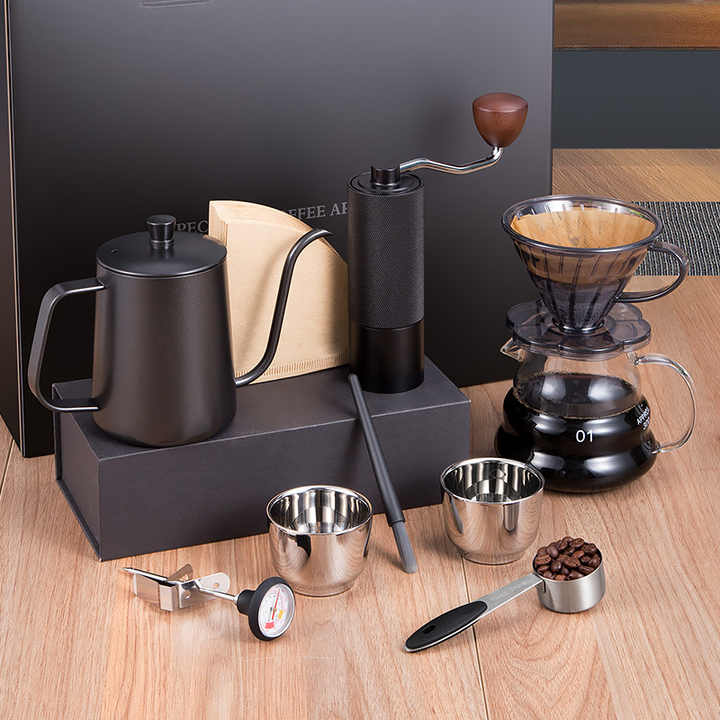Outdoor Manual Grinder Coffee Maker Gift Set for Travel