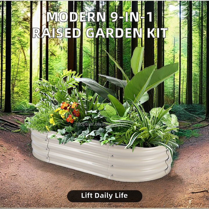 Modern Design Oval Modular Garden Bed Planters Home Outdoor Decor ...