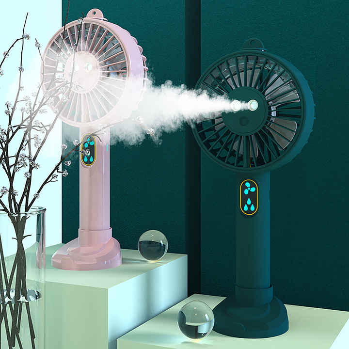 Portable Water Spray Mist Fan Electric USB Rechargeable Hand Mini Fan ...