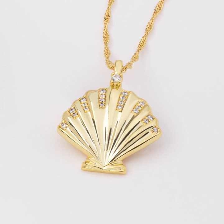 Gemnel Ocean Shell Freshwater Pearls Necklace 925 Sterling Silver CZ ...