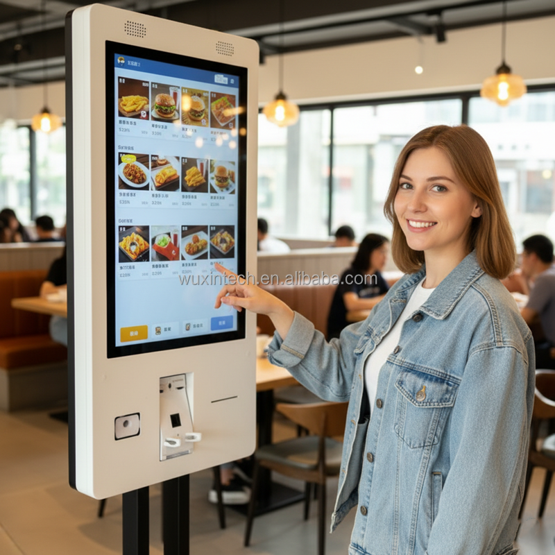 27-inch Restaurant Self Serve Ordering Kiosk Food SDK Payment Terminal ...