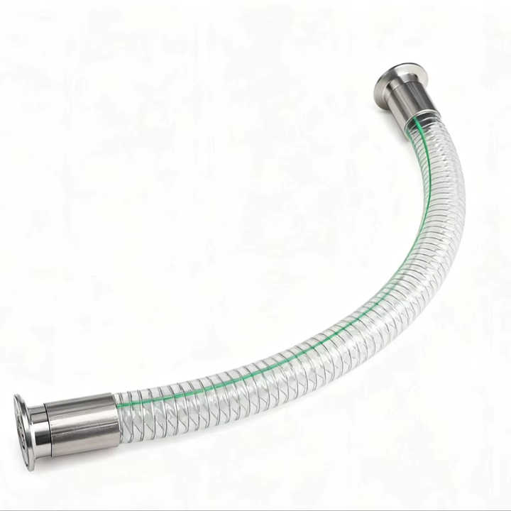Food special PVC transparent steel wire hose 304 quick-fitting buckle ...