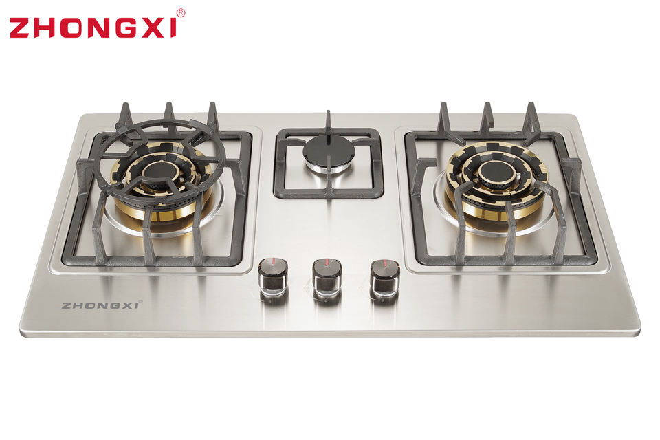 Build-in Stainless Steel Gas Stove 3 Burners Table Gas Cooktop New ...