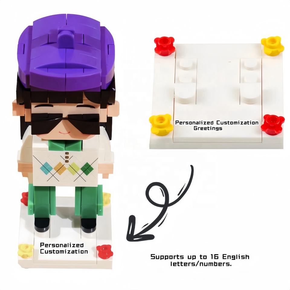 Jizai Square Head Anime Brick Figure Character Model Educational DIY ...