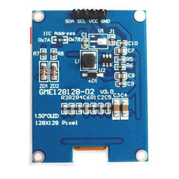 1.5-inch OLED Display Screen 4-pin IIC LCD Screen 128x128 Dot matrix ...
