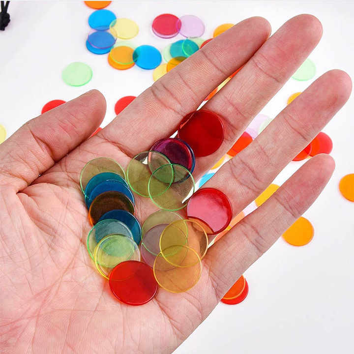 19mm Plastic Chips Transparent Colored Chips, Game Coins 3/4-inch Bingo ...
