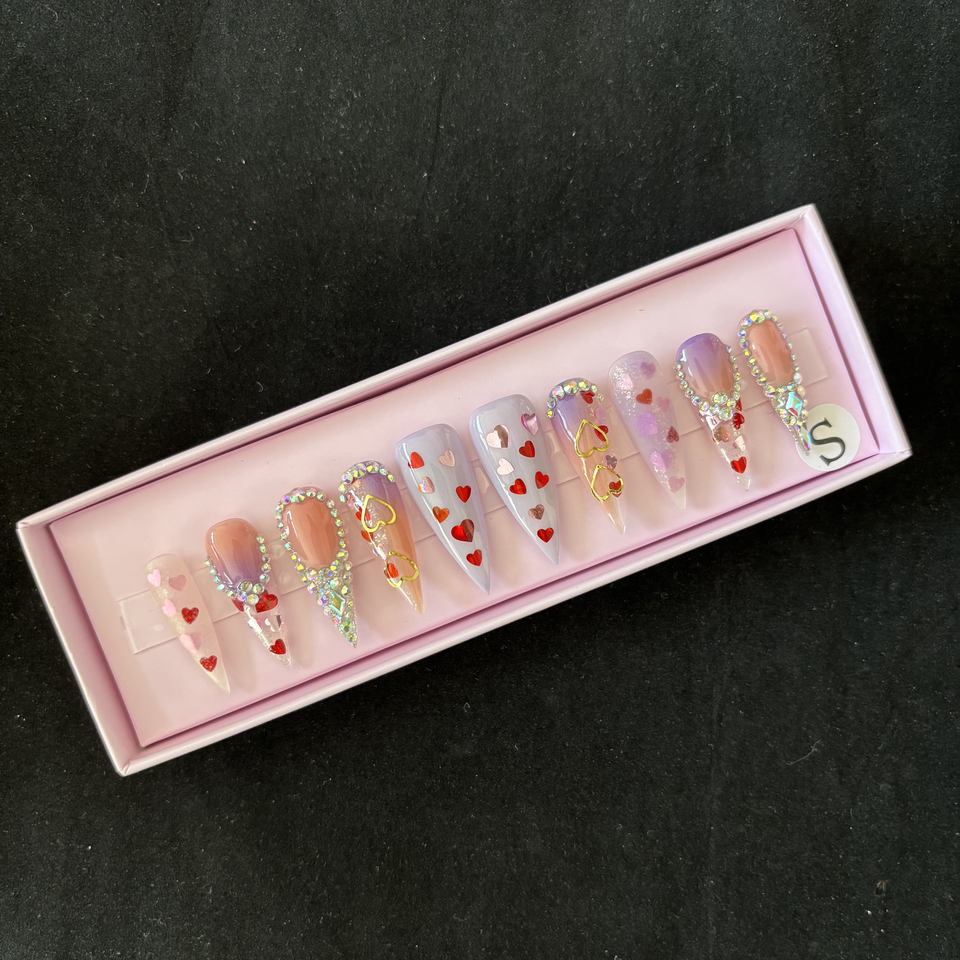 Valentine's Day Full Covered Press on Nails 100% Acrylic Press on Nail ...