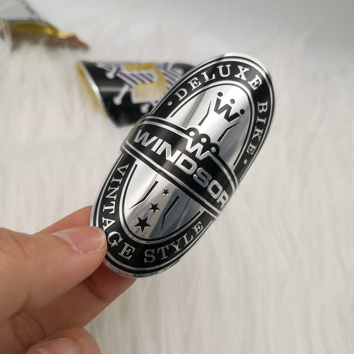Custom Printing Sticker Metal Embossed Aluminum Stickers Engraved Metal ...