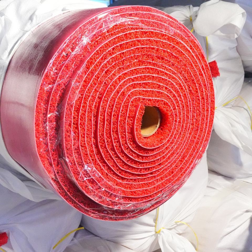 Firm Backing PVC Anti Slip Cushion Floor Mat Washable Spaghetti Coil ...
