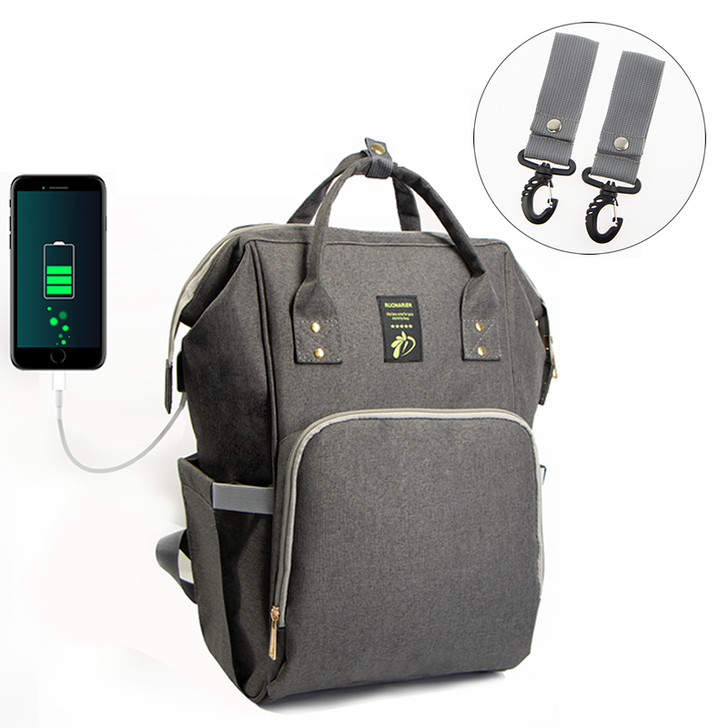 OEM Custom Waterproof Maternity USB Nappy Changing Bag
