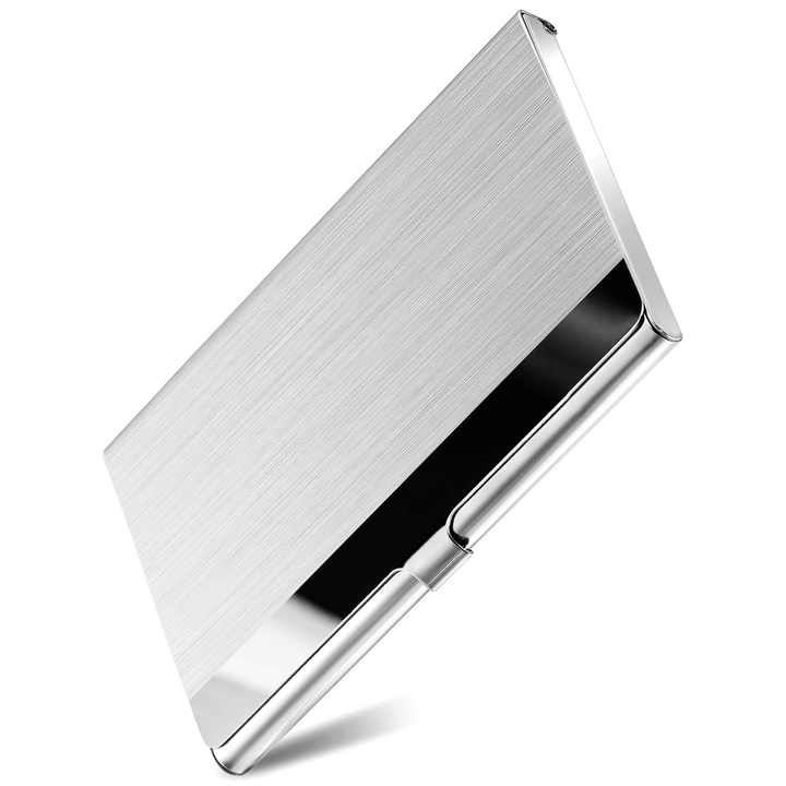 Stainless Steel Slim Business Card Holder Case Wallet Carrier Credit ...