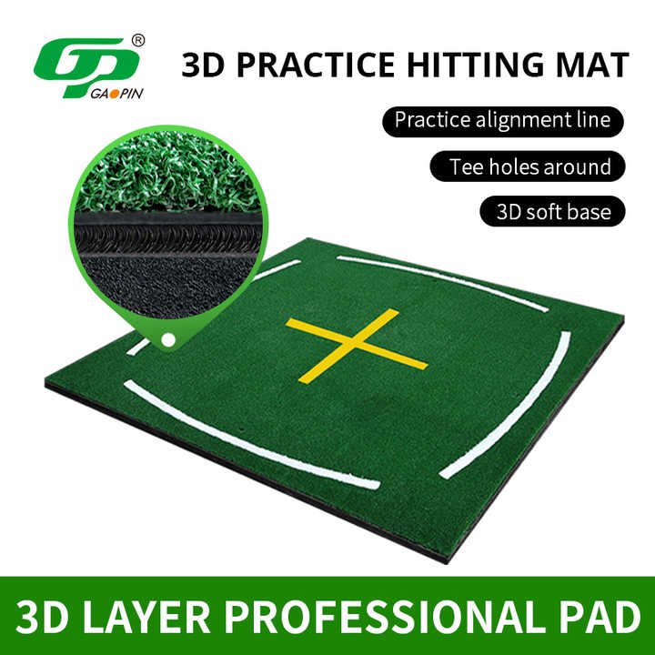 5x5 ft Nylon Putting Green Golf Practice Hitting Mat with 3D Alignment ...