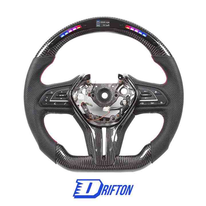 Custom LED Display Carbon Fiber Steering Wheel for Infiniti Q50