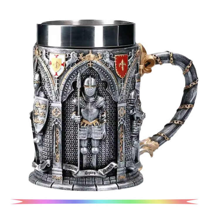 Viking Warrior Mugs Goblet Spoon Stainless Steel Coffee Cup Spoon Cool ...