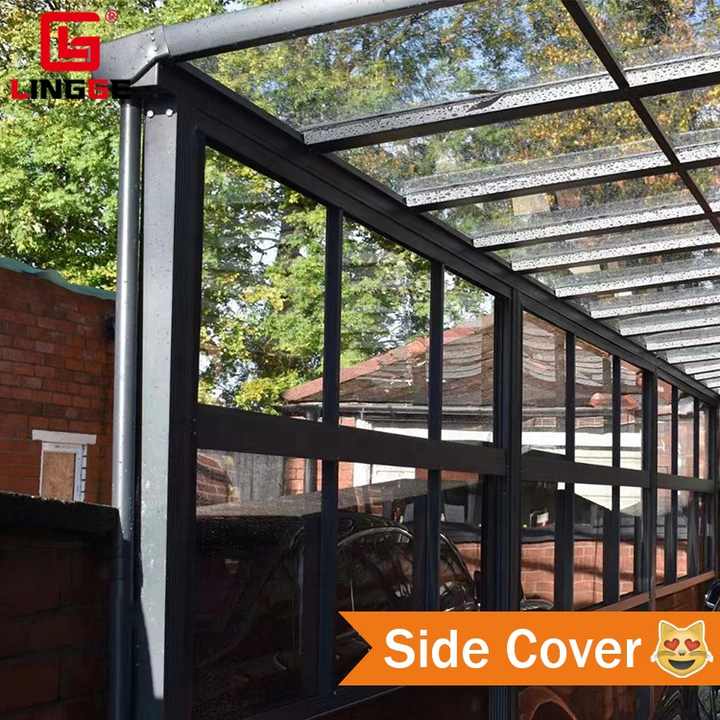 Outdoor Garden Awning Canopy with Gutter - Polycarbonate Roof