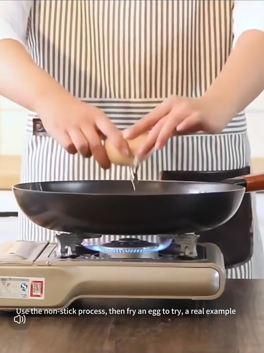 Polishing process cast iron fry pan non stick frying pan with beech ...