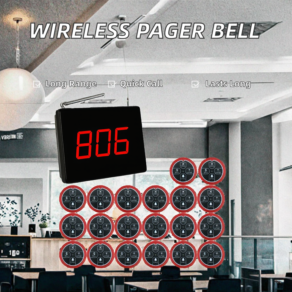 433Mhz Restaurant Call System Emergency Wireless Calling System 1 ...