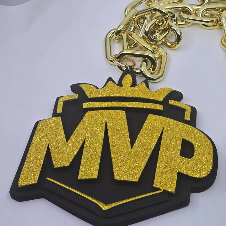 Custom Shiny LOGO Gold Plastic Necklace 3D Foam MVP Chain for Award of ...