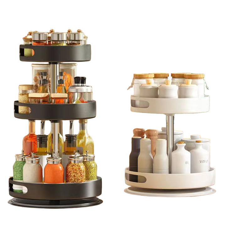 Kitchen Storage Rack Rotating Spice Holder Shelf, Seasoning Rack Shelf ...