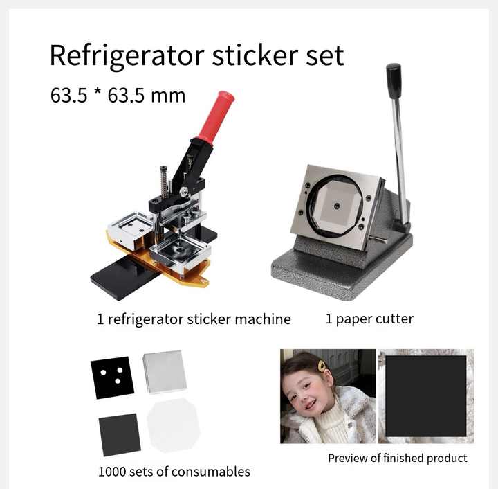 Plastic Manual 50x50 Refrigerator Photo Fridge Magnet Making Machine ...