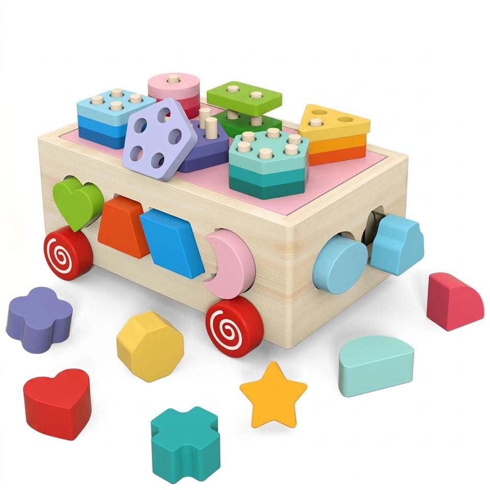 Best Stacking Blocks Intelligence Box Montessori Wooden Toys for ...