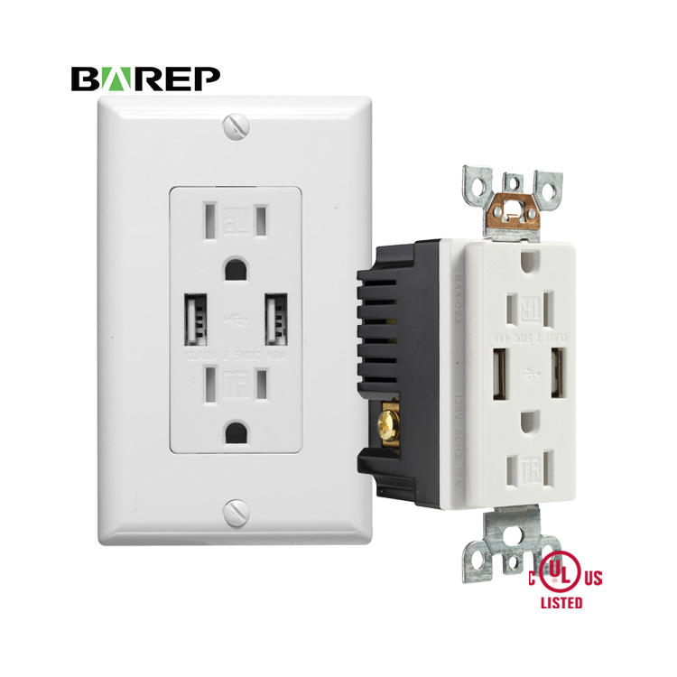 US Standard 110Volt Duplex Receptacle 15A Electrical Connector Outlet ...