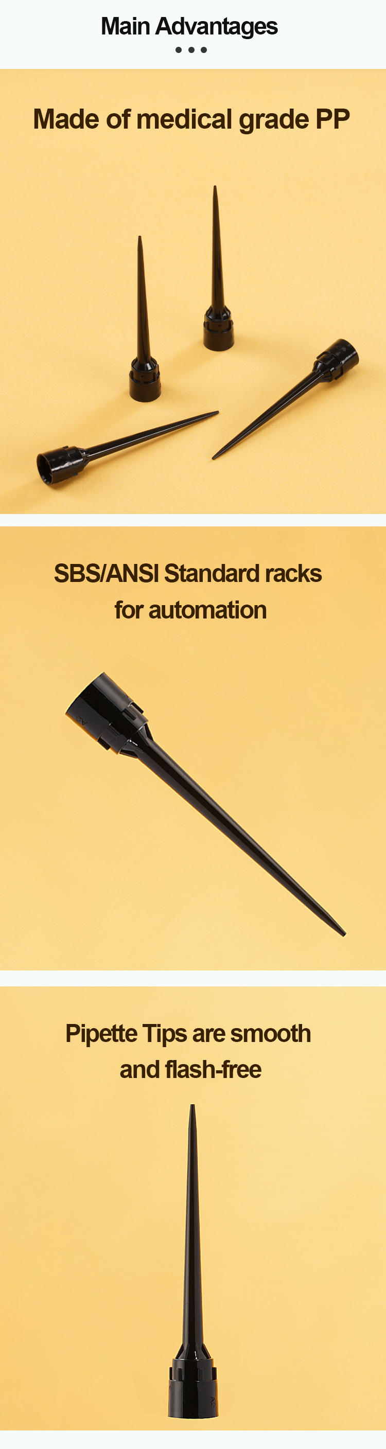 Filtered and non-filtered 50ul/200ul/300ul/1000ul robotic black ...