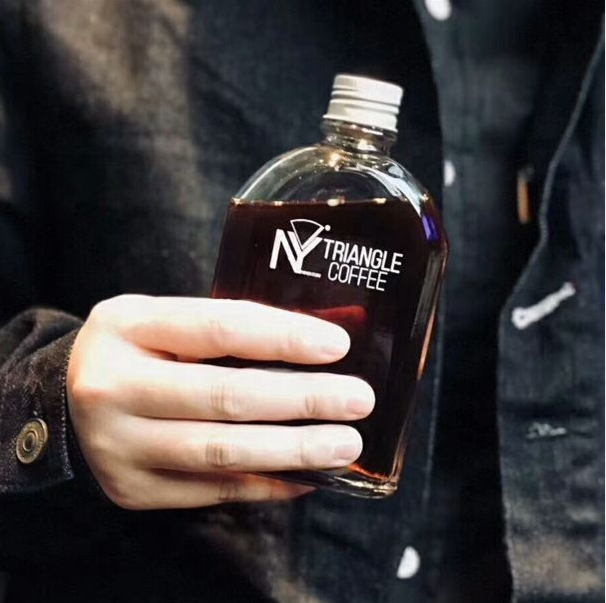 Flat Flask Shape with Aluminum Cap for Iced Cold Brew Coffee