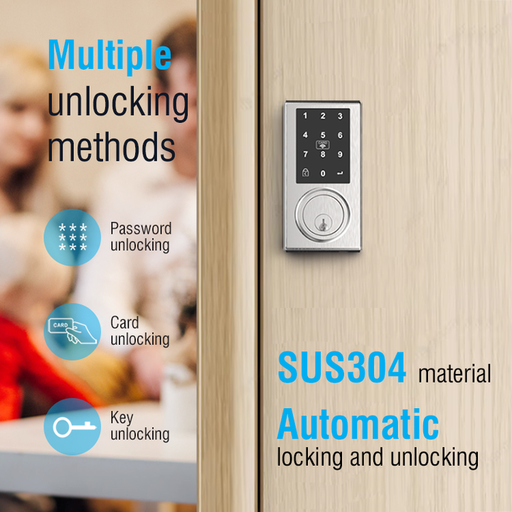 Te'an Security Digital Door Lock Key Password Card Electric Deadbolt ...