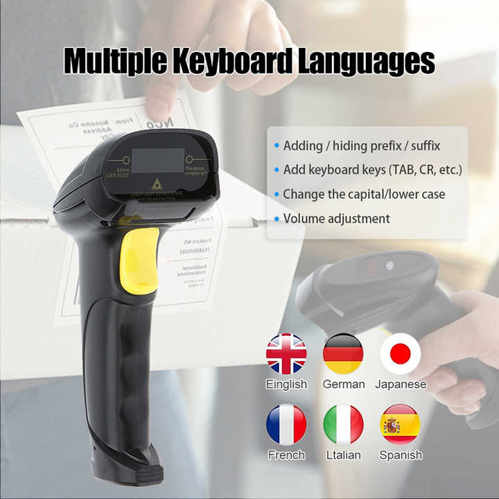 High Quality Wireless Bluetooth 1D Laser Commercial POS Bar Code Reader ...